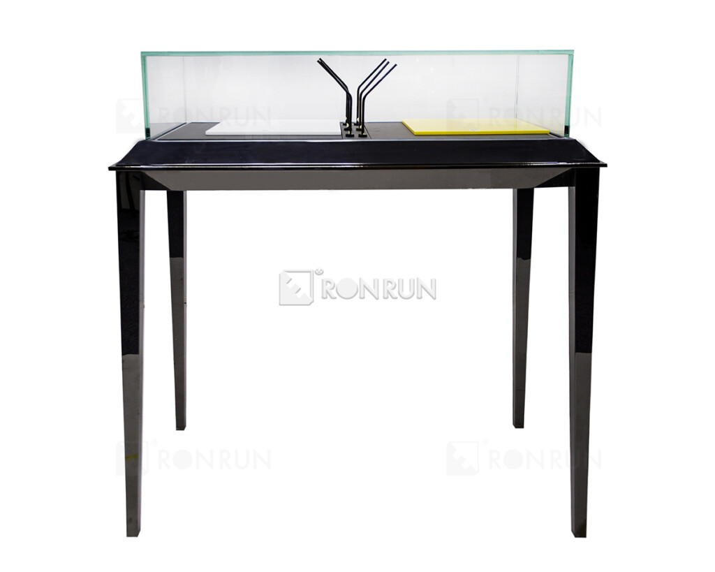 Modern Design Glass Counter Display Case Black Showcase Table